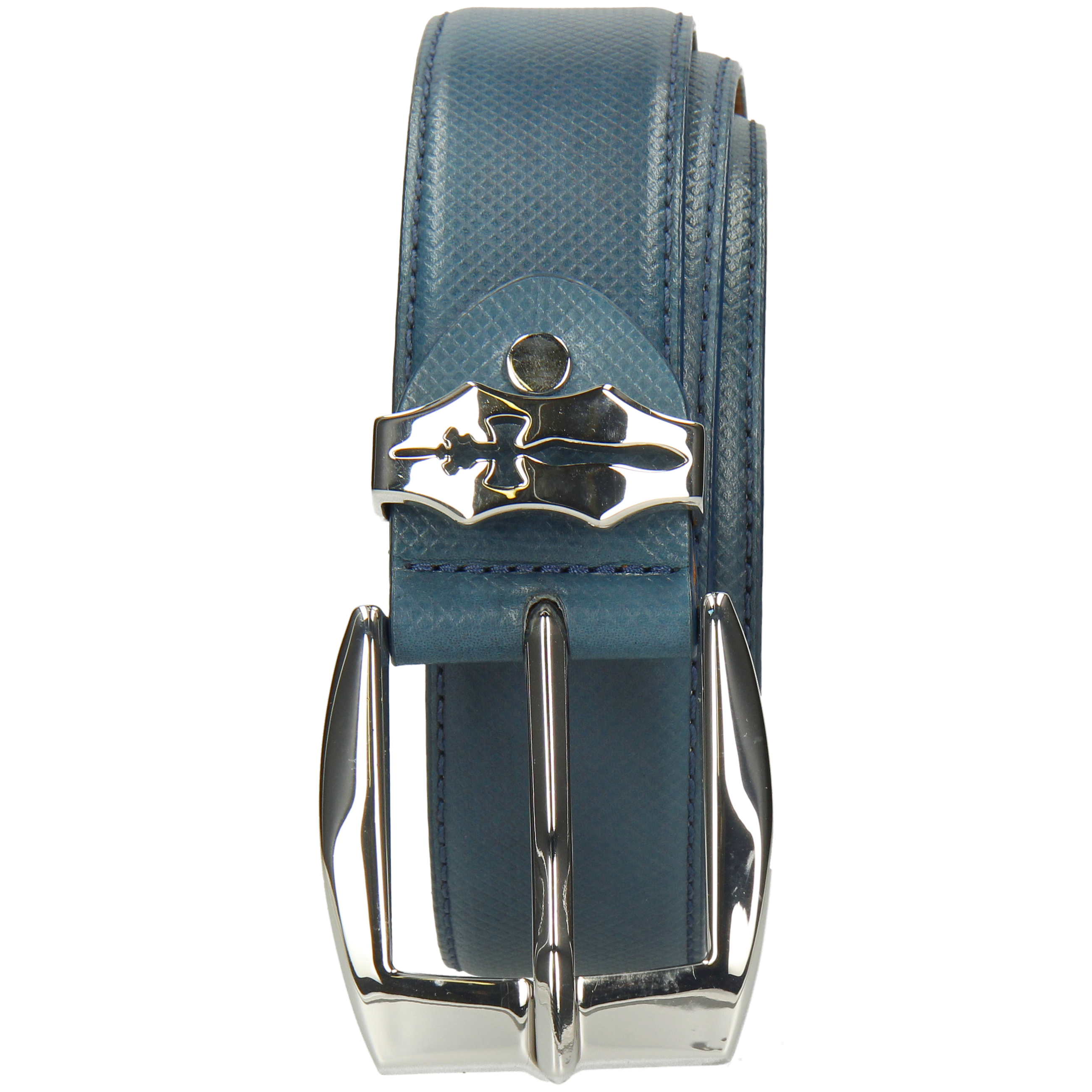 Larry 14 Dice French Blue Sword Buckle – Melvin & Hamilton